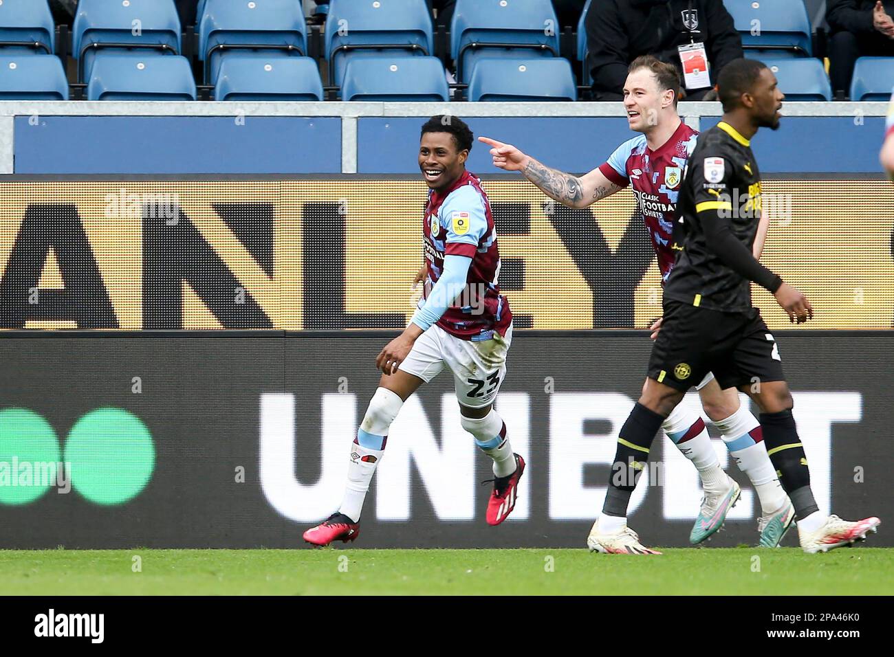 Burnley, UK. 11th Mar, 2023. Nathan Tella of Burnley (23) celebrates ...