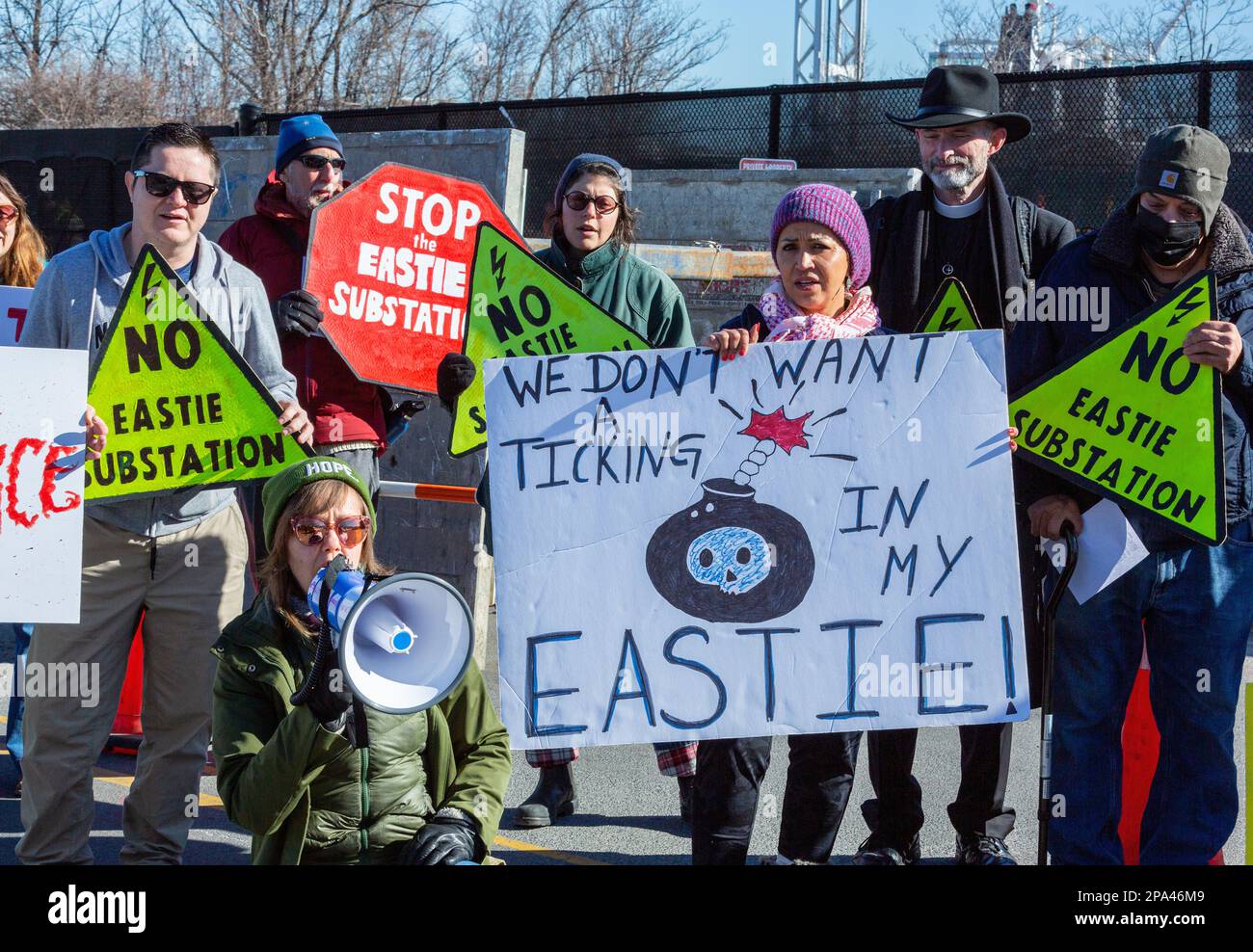 March 10, 2023. East Boston, MA. Climate activists from the local ...