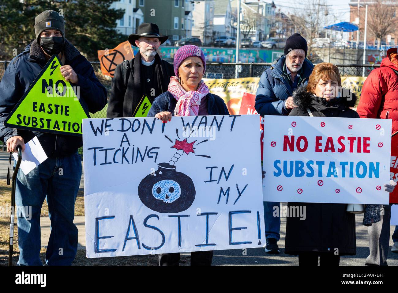 March 10, 2023. East Boston, MA. Climate activists from the local ...