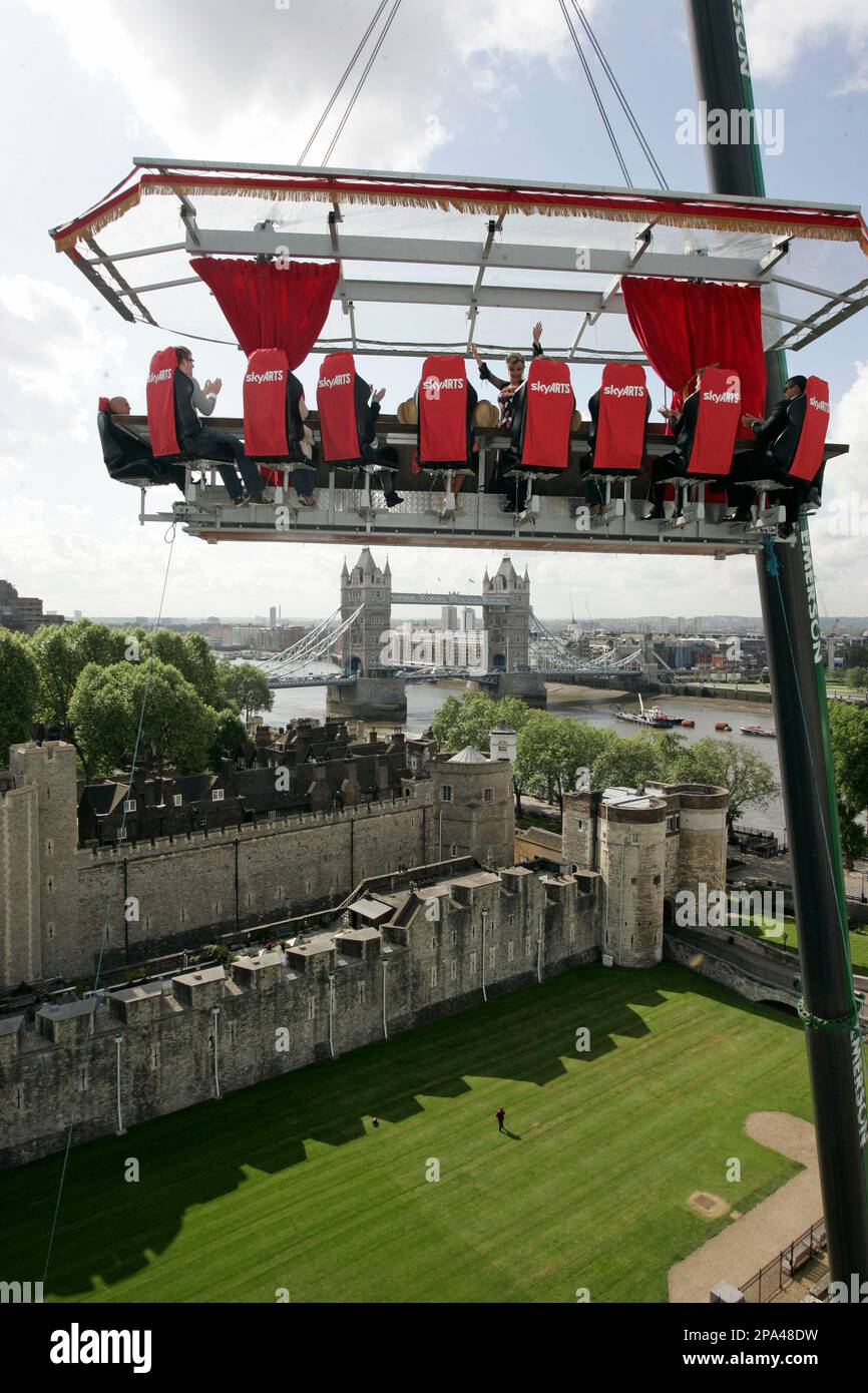 British Opera singer Lesley Garrett, centre, performs, in a stage ...