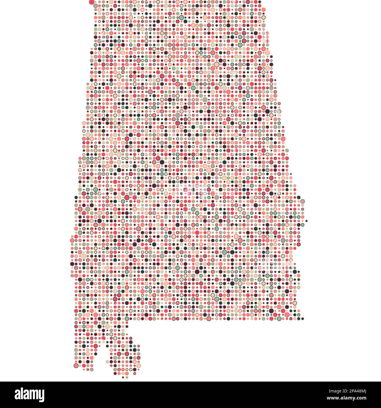 Alabama Map Silhouette Pixelated generative pattern illustration Stock ...