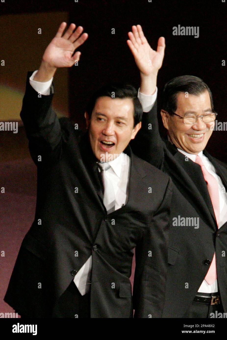 Taiwan's President Ma Ying-jeou, left, and Vice President Vincent Siew ...
