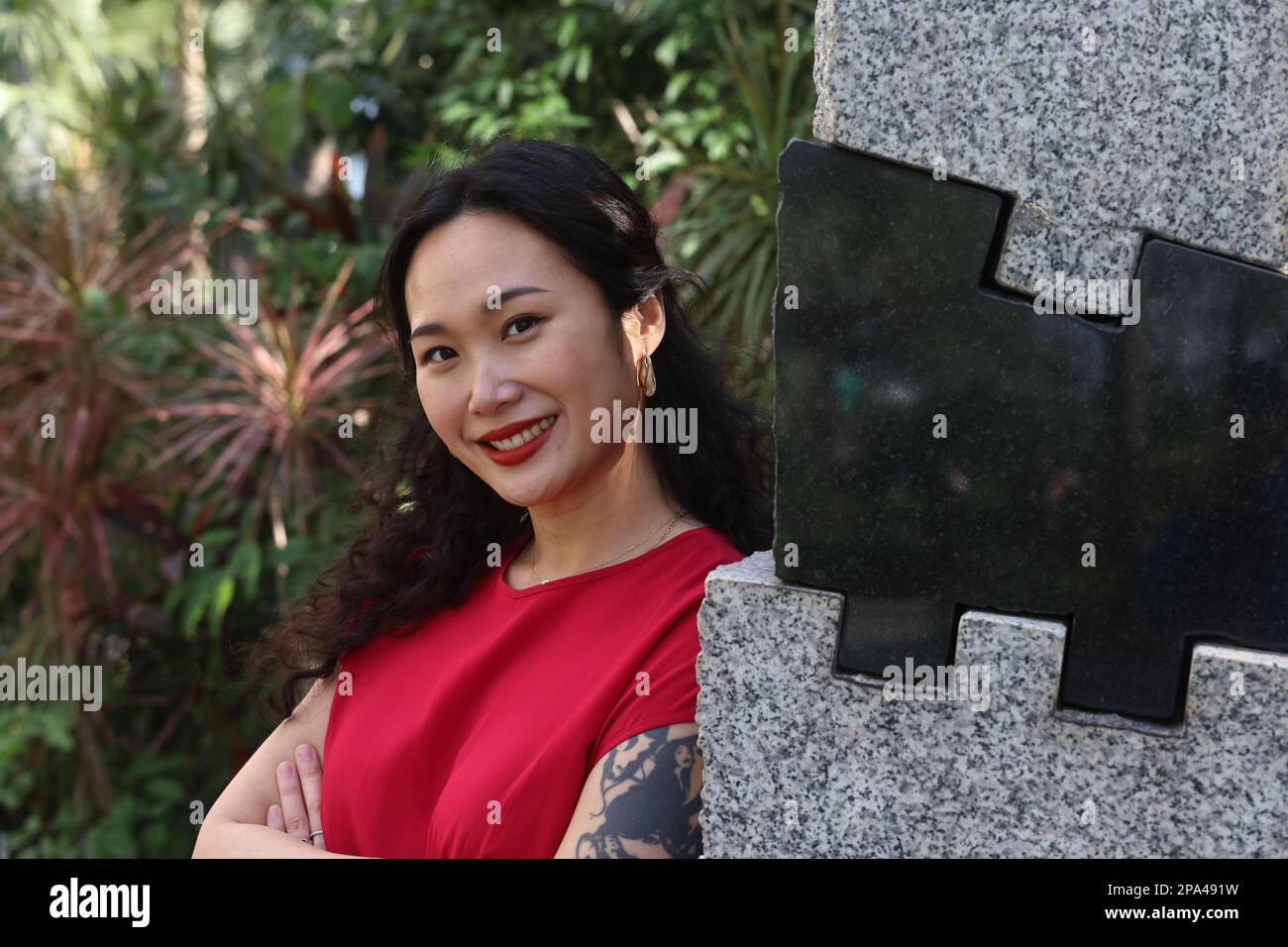 Angelle Siyang-Le, Art Basel's Director of Hong Kong, pose at a ...