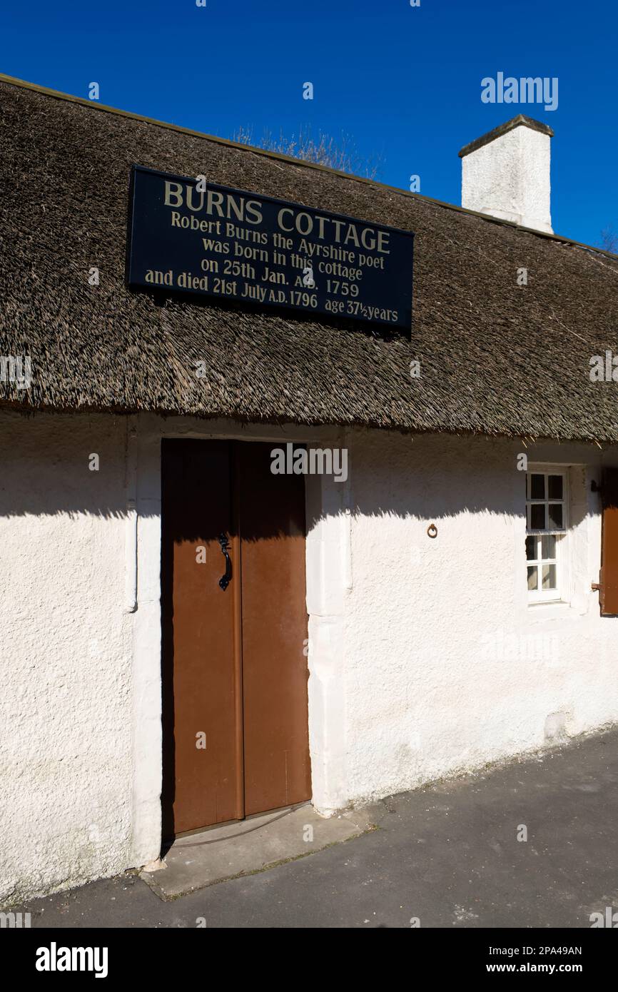 Burns Cottage Alloway, birth place of poet Robert Burns, Alloway,South ...