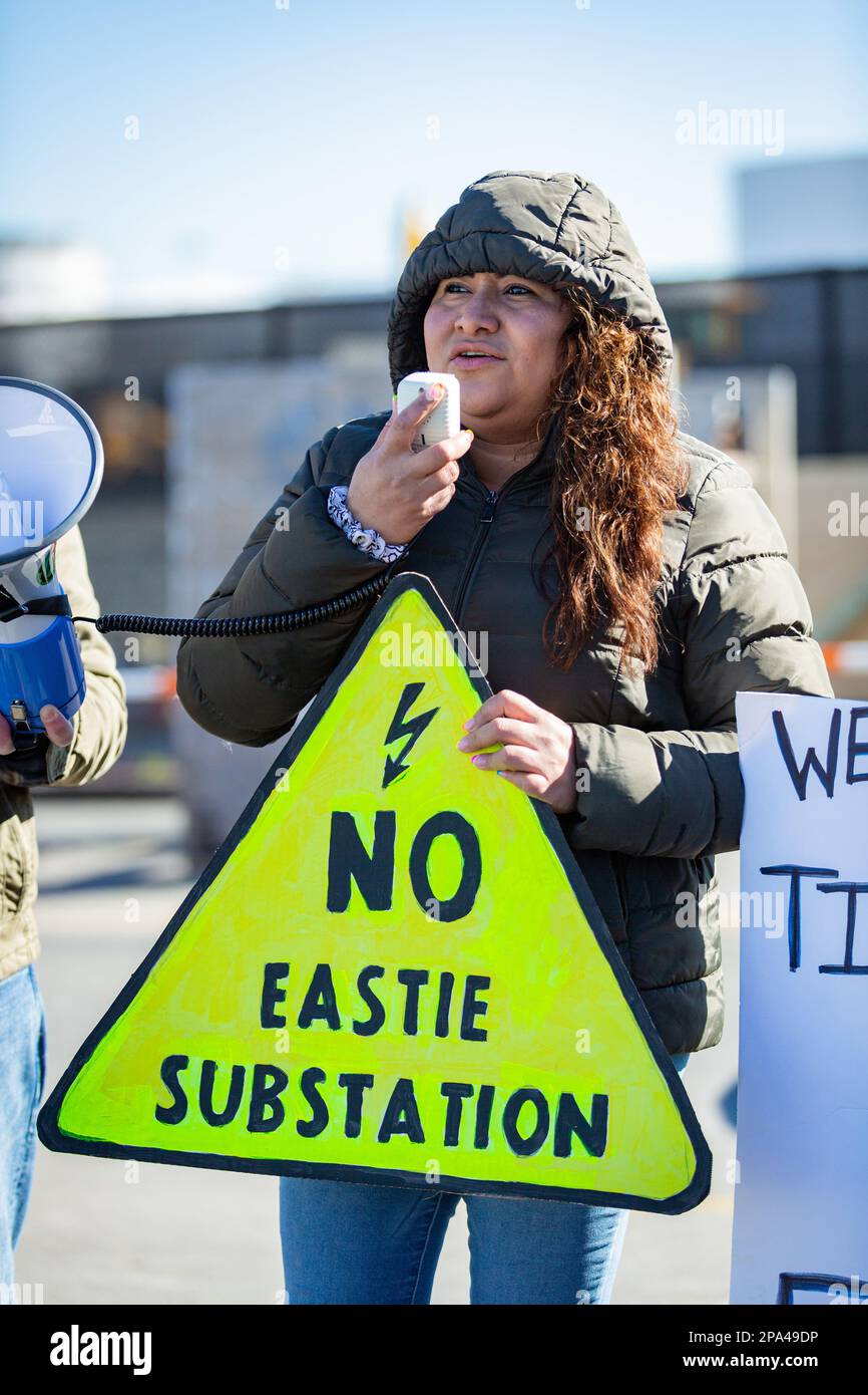 March 10, 2023. East Boston, MA. Climate activists from the local ...