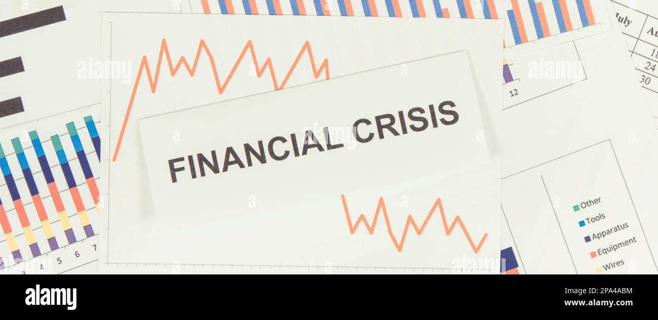 Declining chart as risk of global financial crisis caused by ...