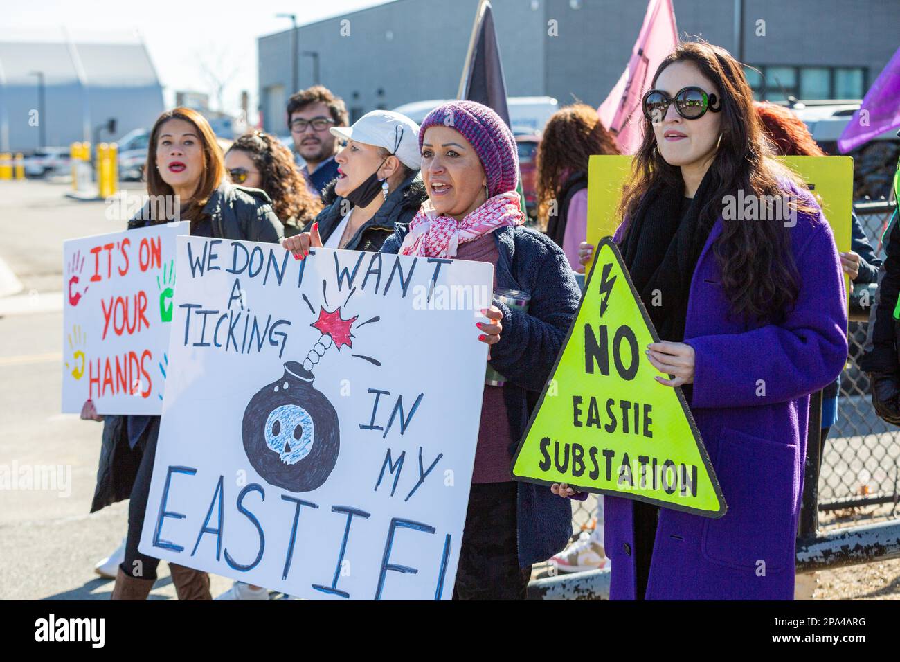 March 10, 2023. East Boston, MA. Climate activists from the local ...