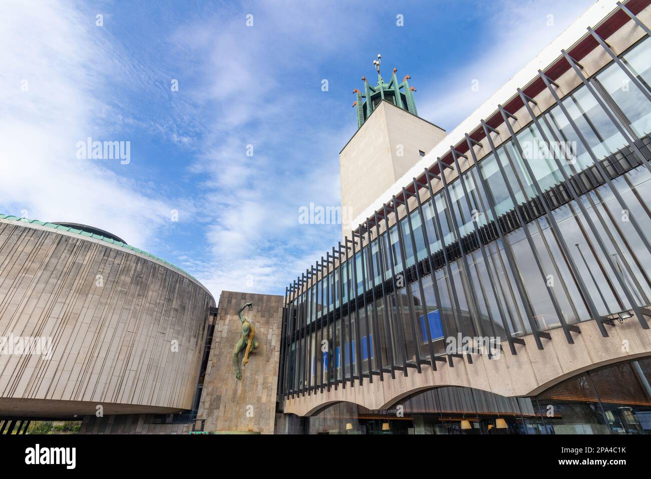 dramatic sculpture of the river God Tyne on The 1967 Civic centre in ...