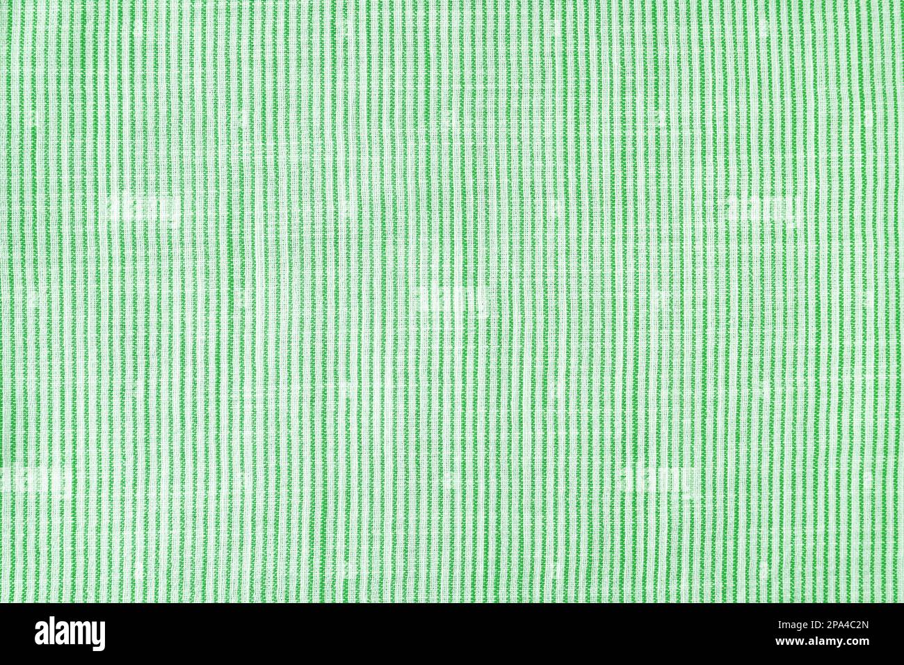 Natural linen texture as background. Cotton fabric with green and white ...