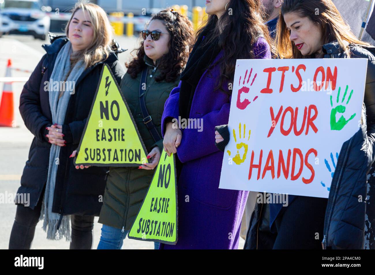 March 10, 2023. East Boston, MA. Climate activists from the local ...