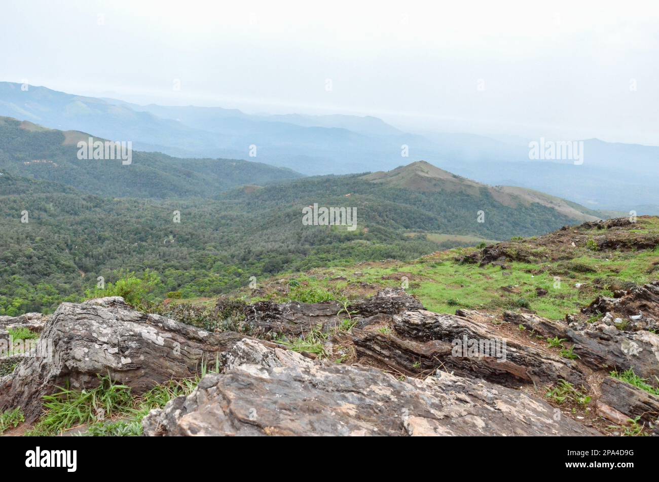 Mullayanagiri range of mountains near Chickmagalur, India Stock Photo ...