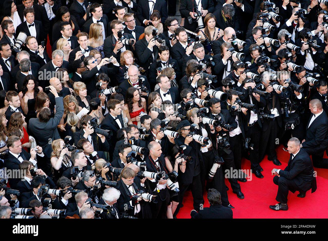 Photographers crowd the red carpet for the premiere of "Indiana Jones ...