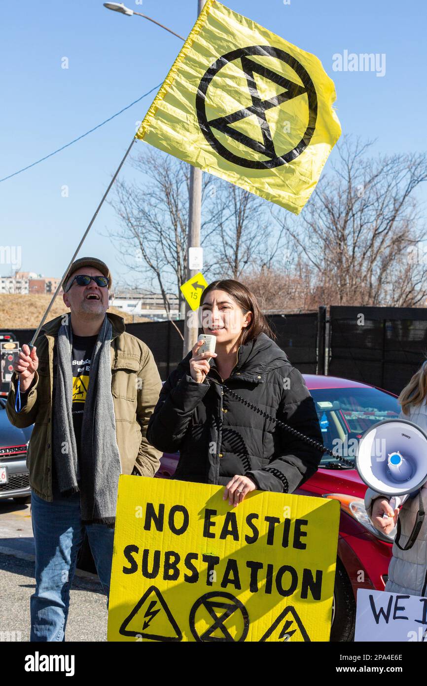 March 10, 2023. East Boston, MA. Climate activists from the local ...