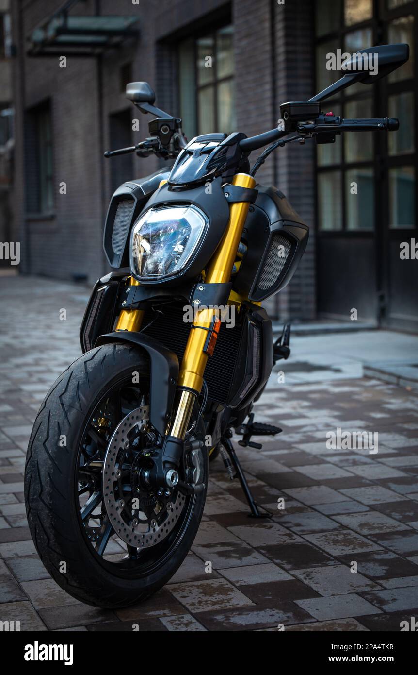 the front part of a sports motorcycle Stock Photo - Alamy