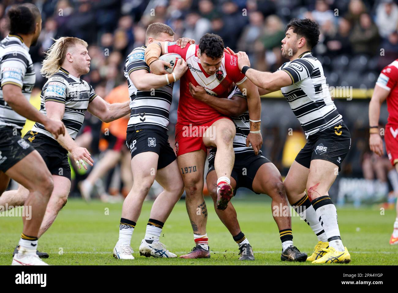 Salford Red Devils Tyler Dupree in action during the Betfred Super ...
