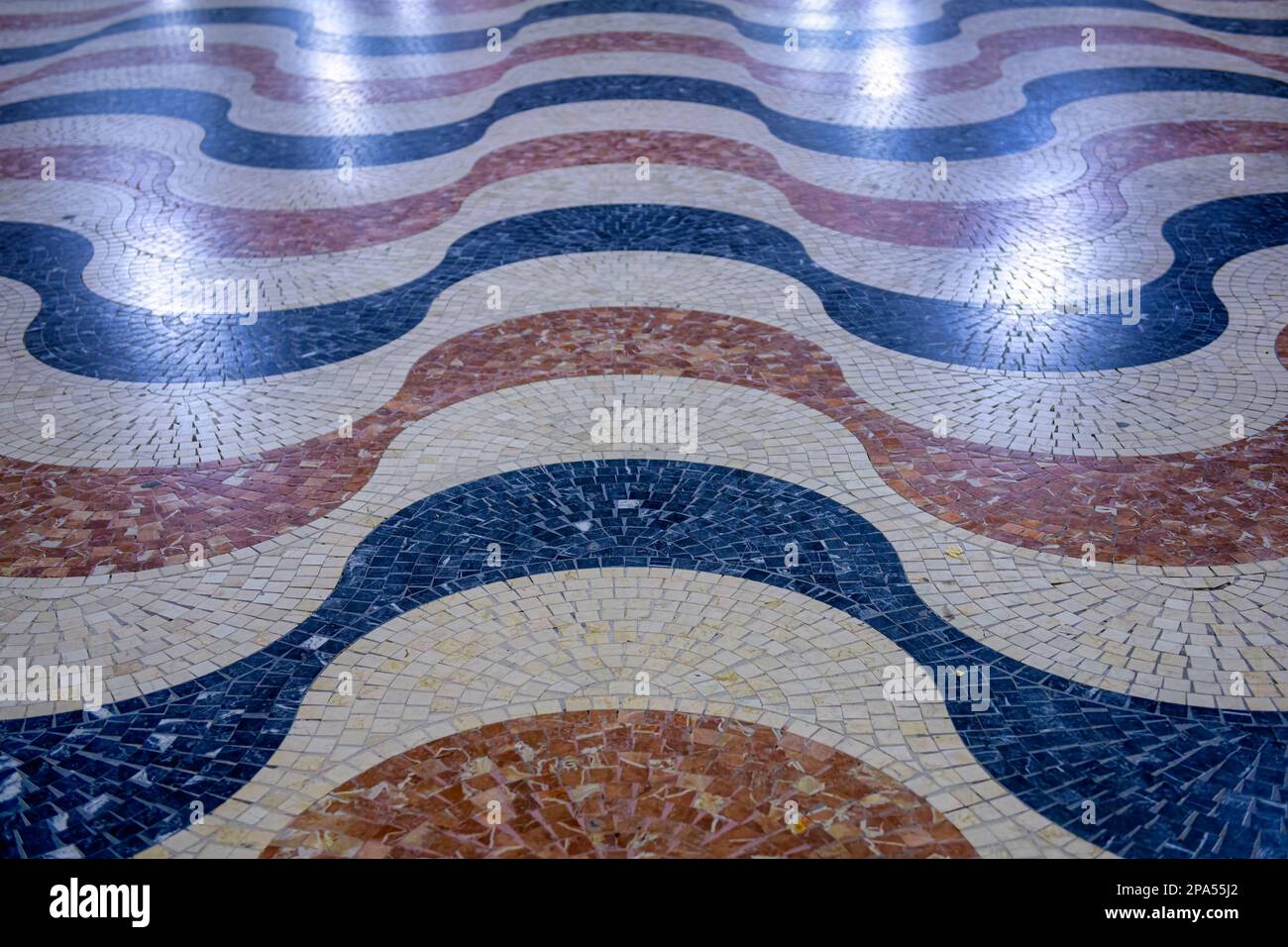 Wavy stone floor of the Alicante Esplanada. Officially L'Esplanada d ...
