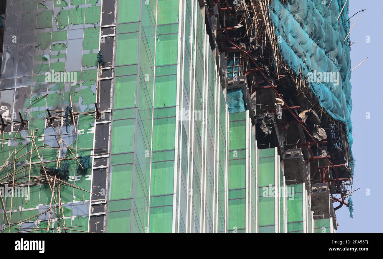 Follow up of No 4 alarm fire at an under-construction hotel at the former Mariners' Club site in ...