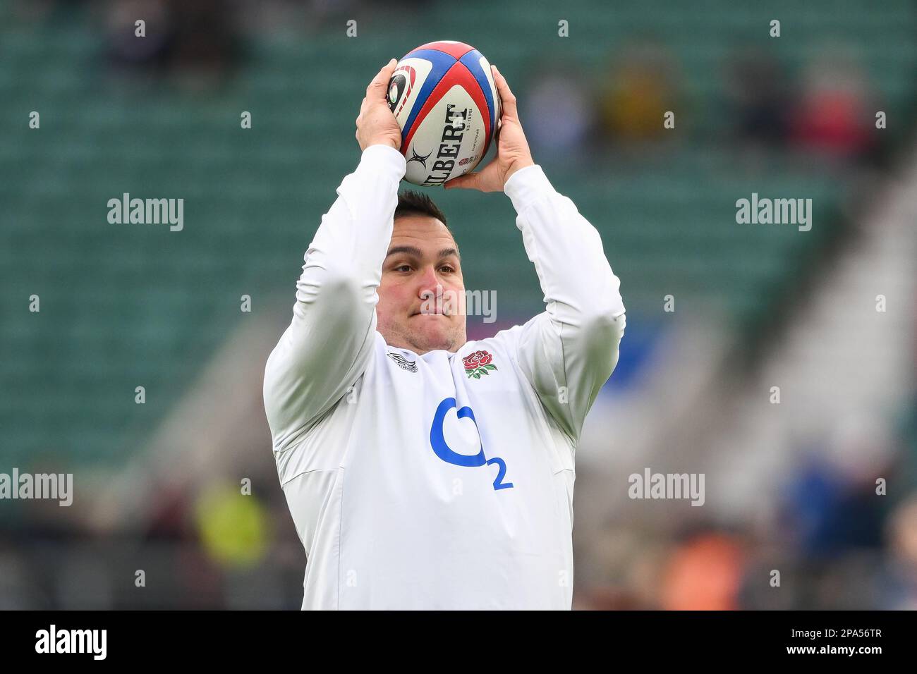 Jamie George of England during pre match warm up ahead of the 2023 ...