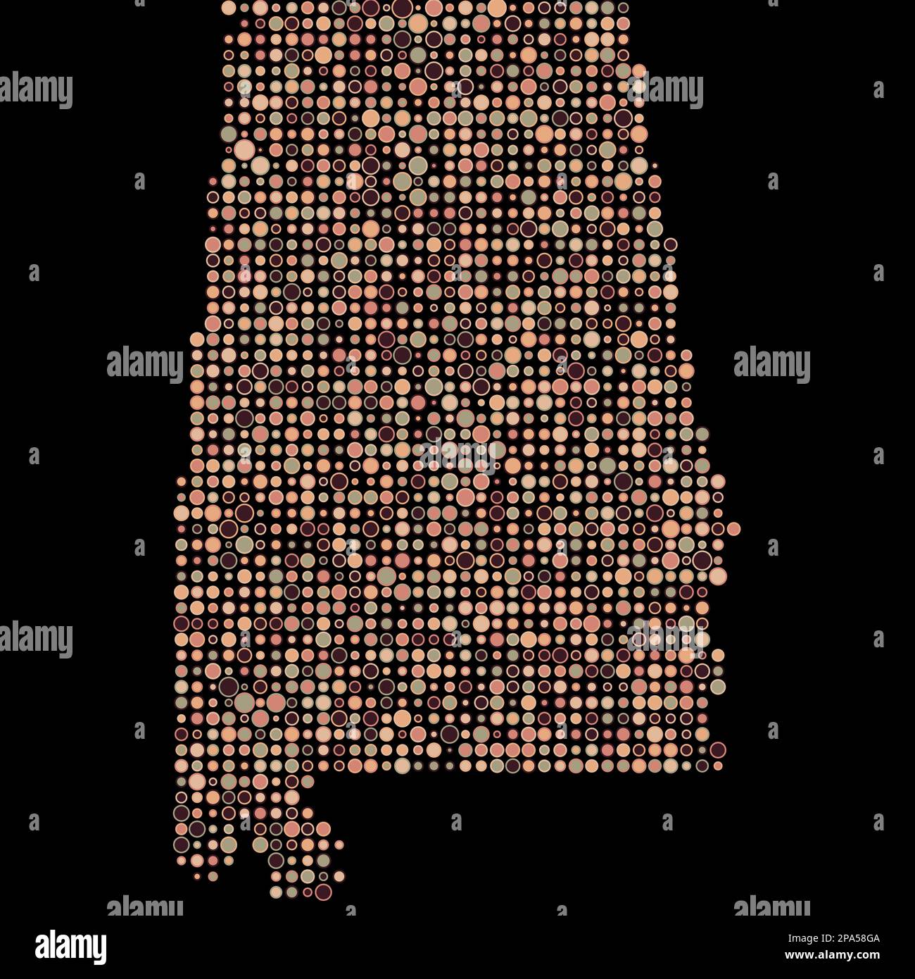 Alabama Map Silhouette Pixelated generative pattern illustration Stock ...