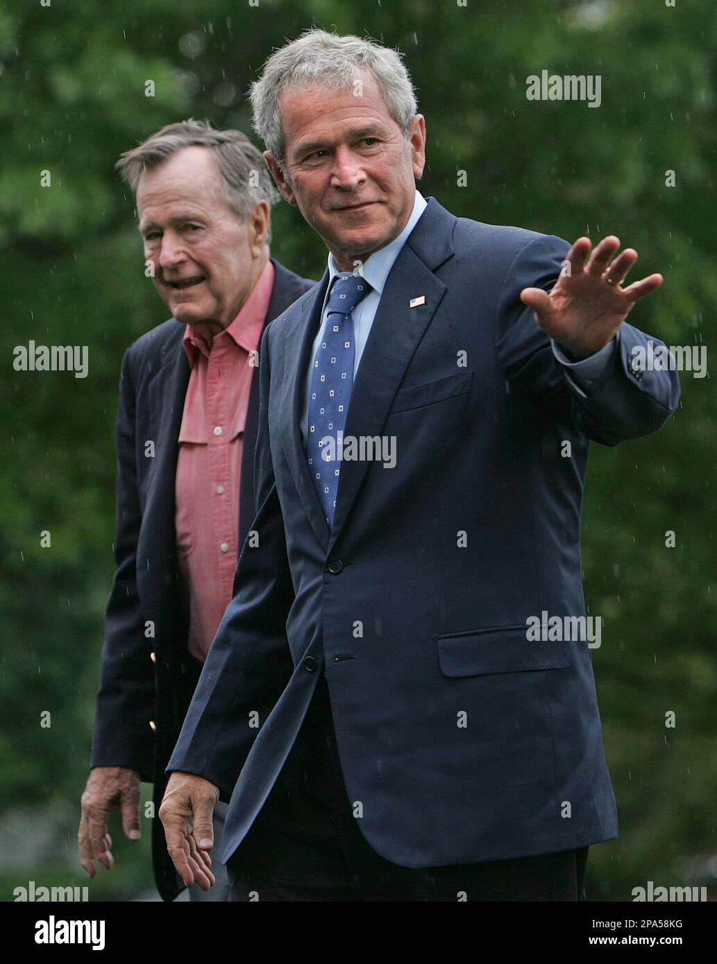 President Bush and his father, former President George H. W. Bush ...