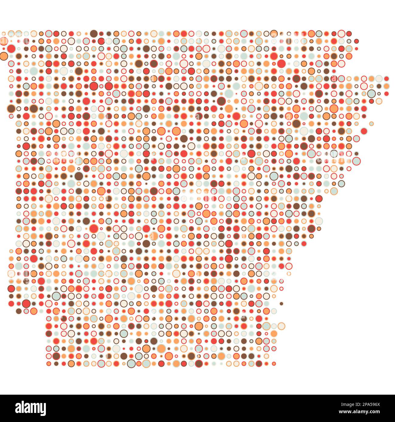 Arkansas Map Silhouette Pixelated generative pattern illustration Stock ...