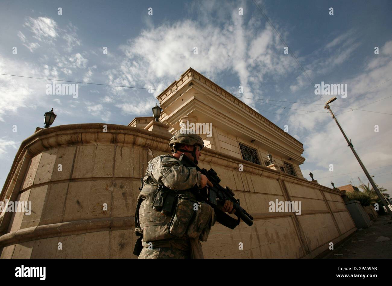 A U.S. Army soldier from the 3rd Special Troops Battalion, 3rd Brigade ...