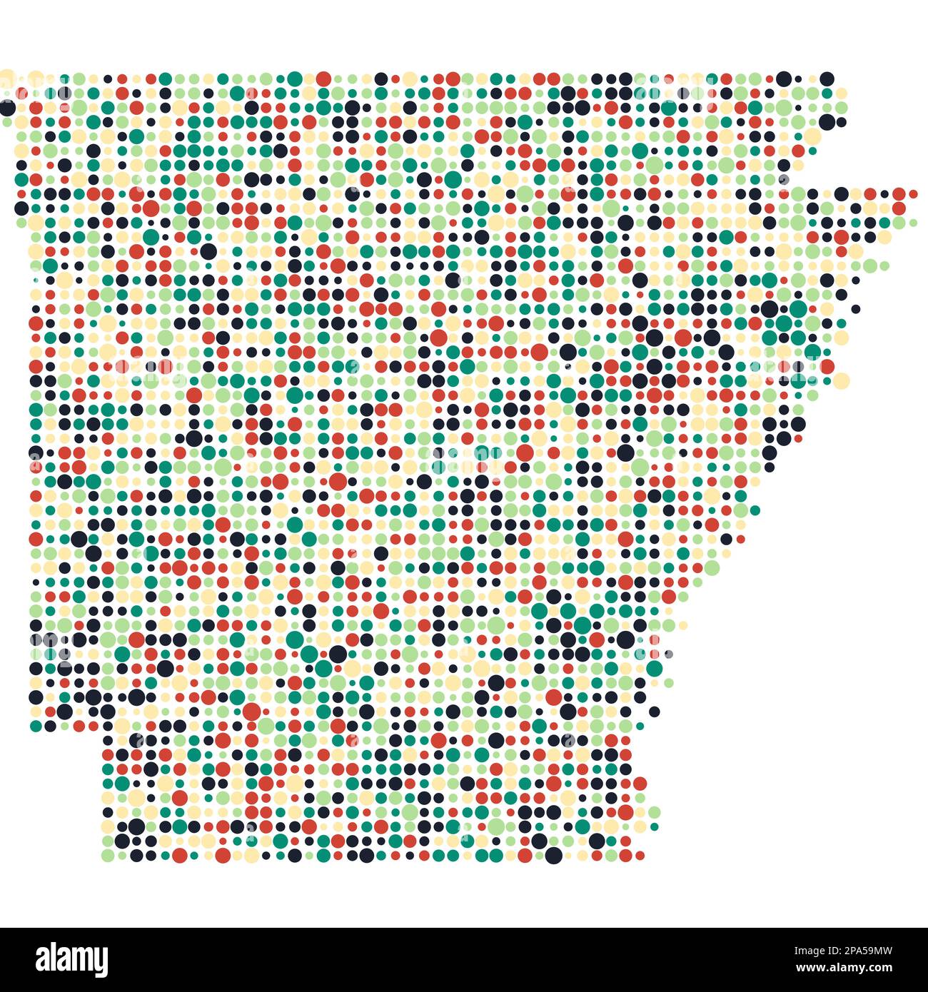 Arkansas Map Silhouette Pixelated generative pattern illustration Stock ...