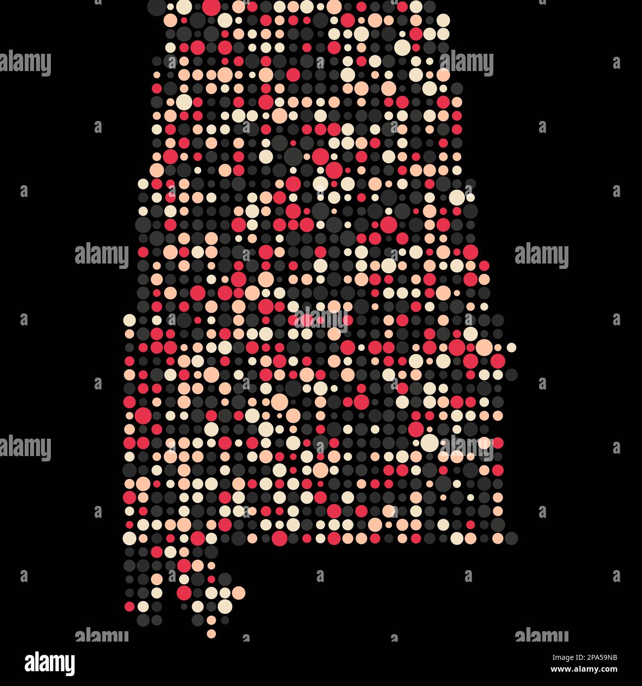 Alabama Map Silhouette Pixelated generative pattern illustration Stock ...