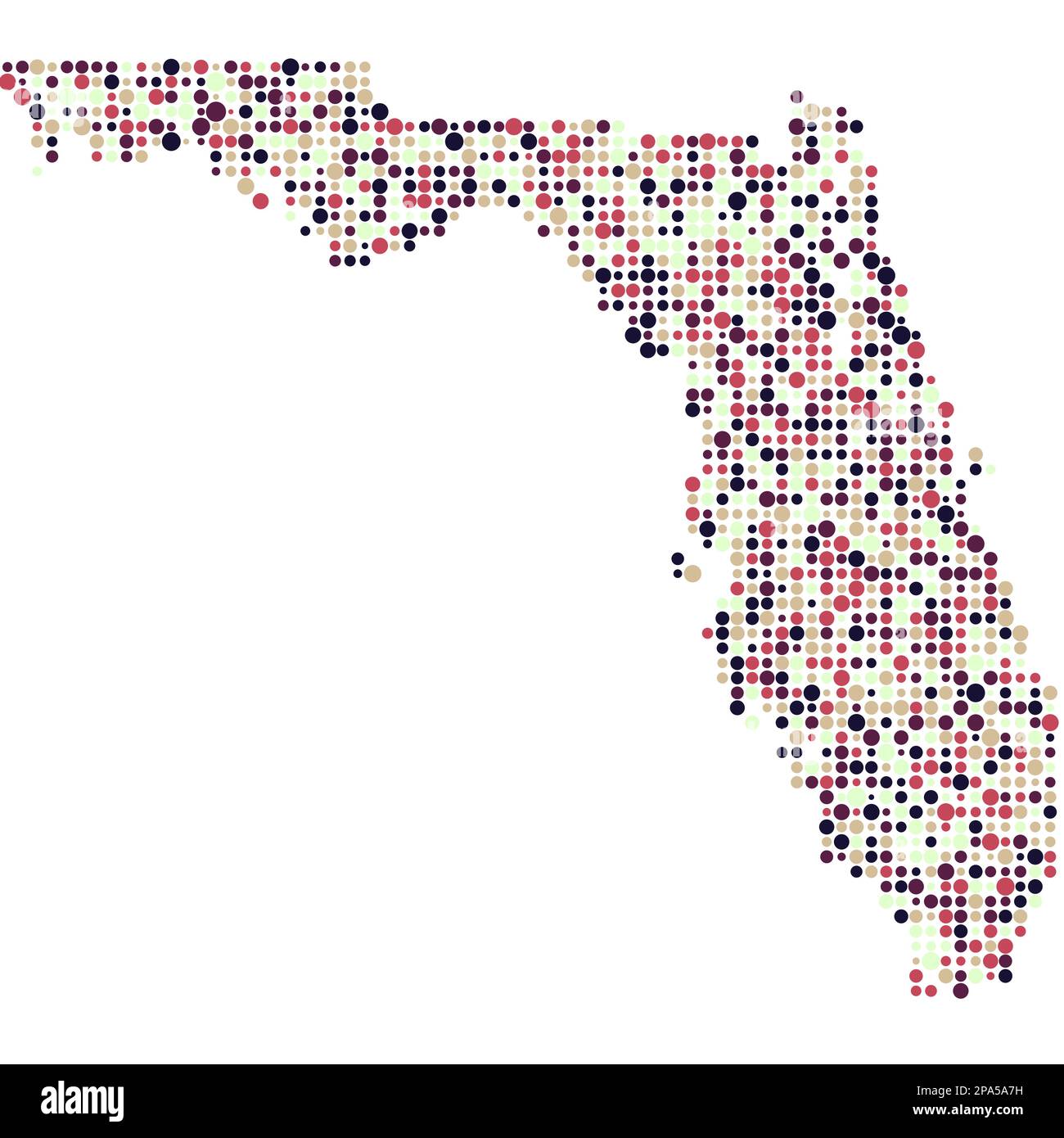 Florida Map Silhouette Pixelated generative pattern illustration Stock ...
