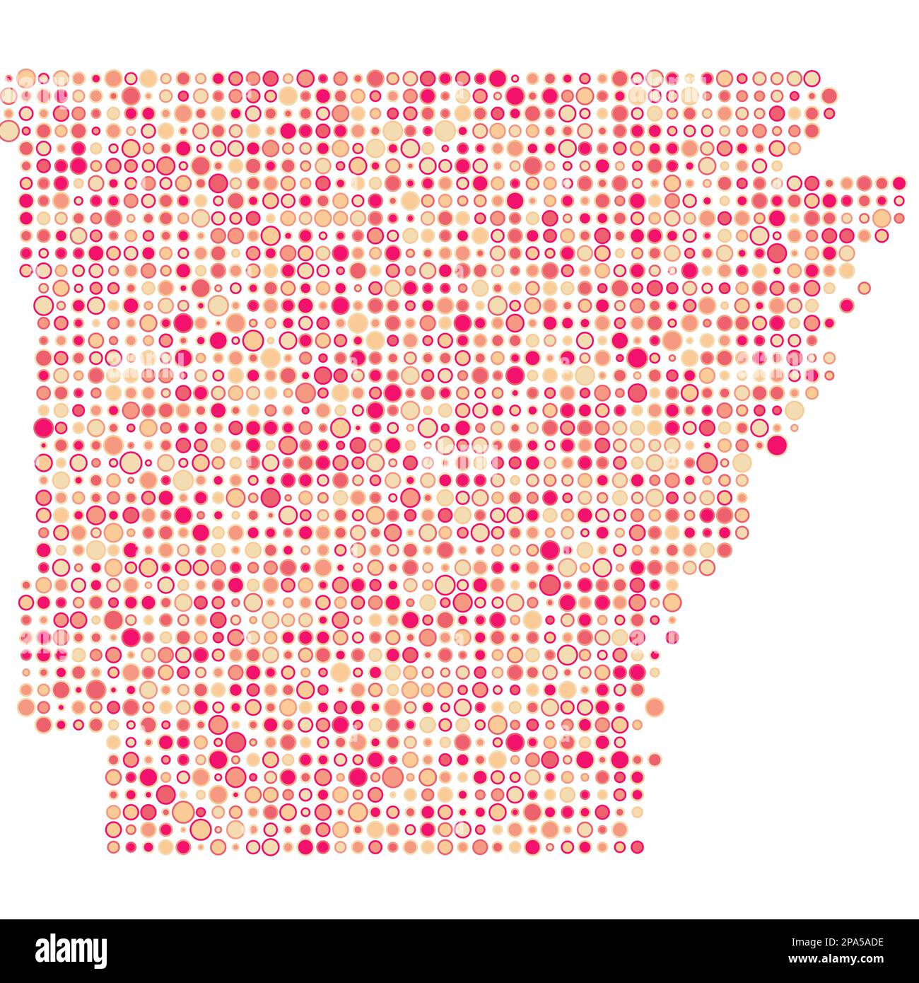 Arkansas Map Silhouette Pixelated generative pattern illustration Stock ...