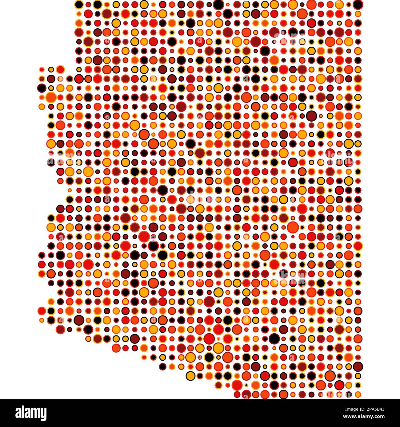 Arizona Map Silhouette Pixelated generative pattern illustration Stock ...