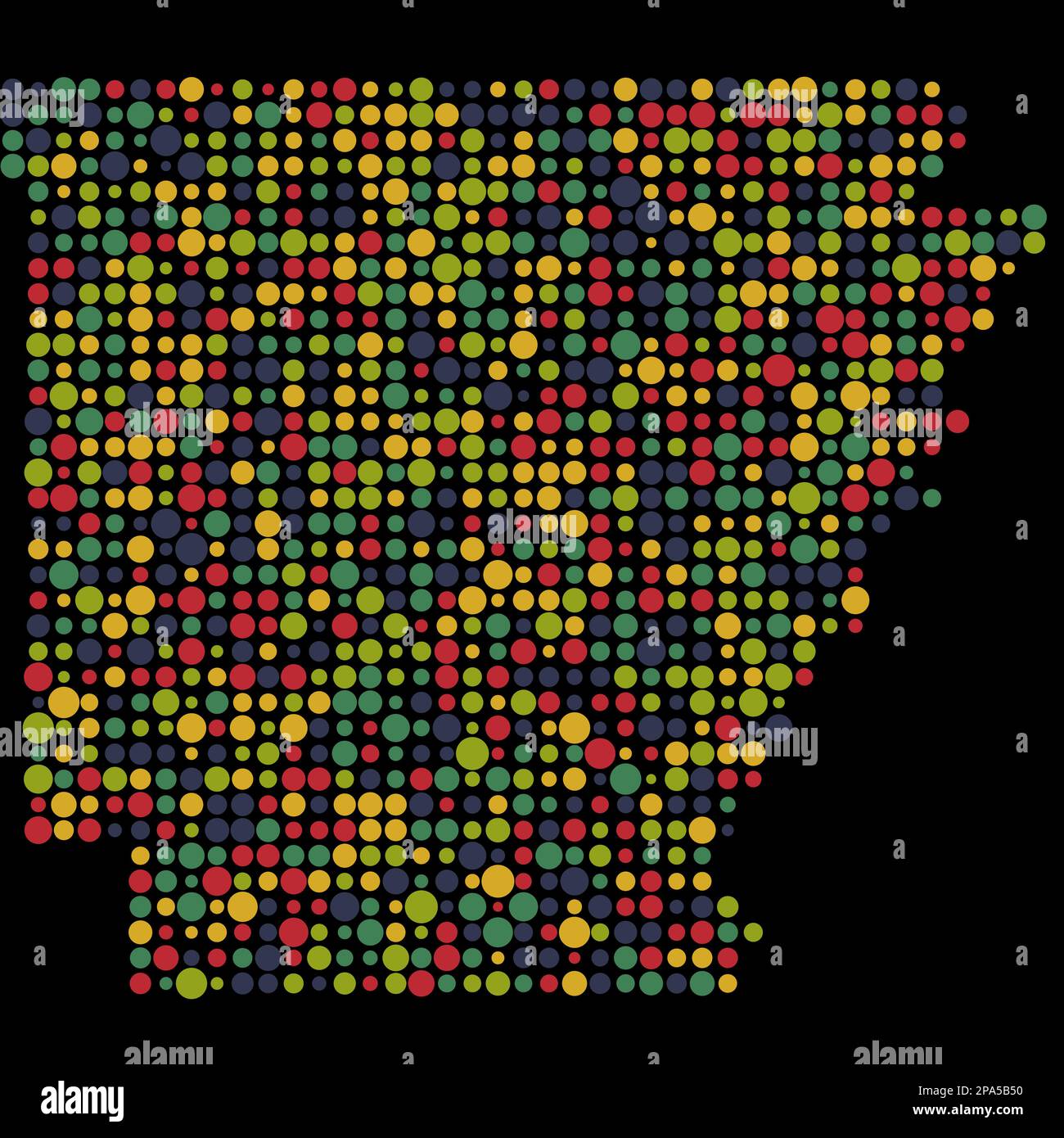 Arkansas Map Silhouette Pixelated generative pattern illustration Stock ...