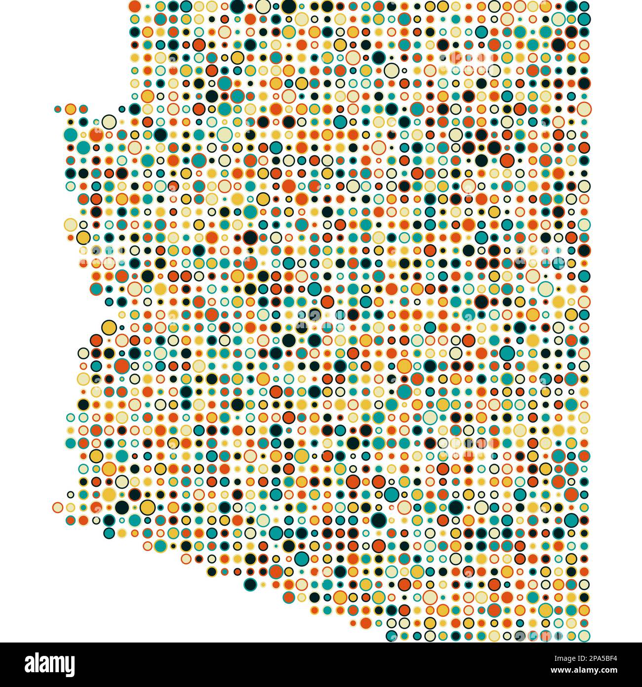 Arizona Map Silhouette Pixelated generative pattern illustration Stock ...