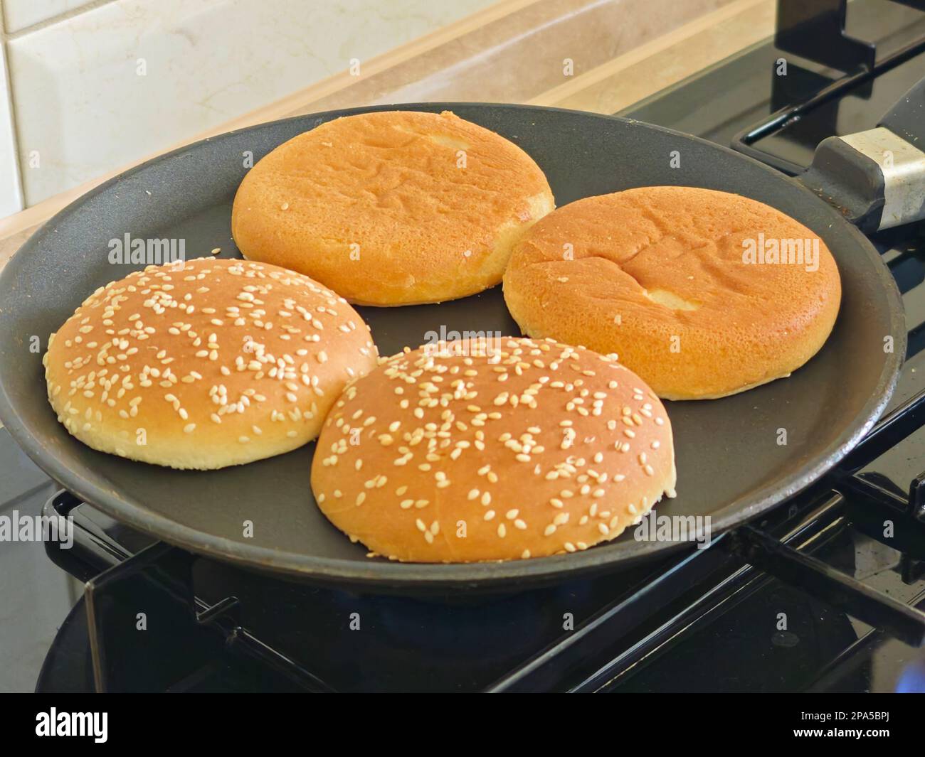 Meat mustard fried in frying hi-res stock photography and images - Alamy