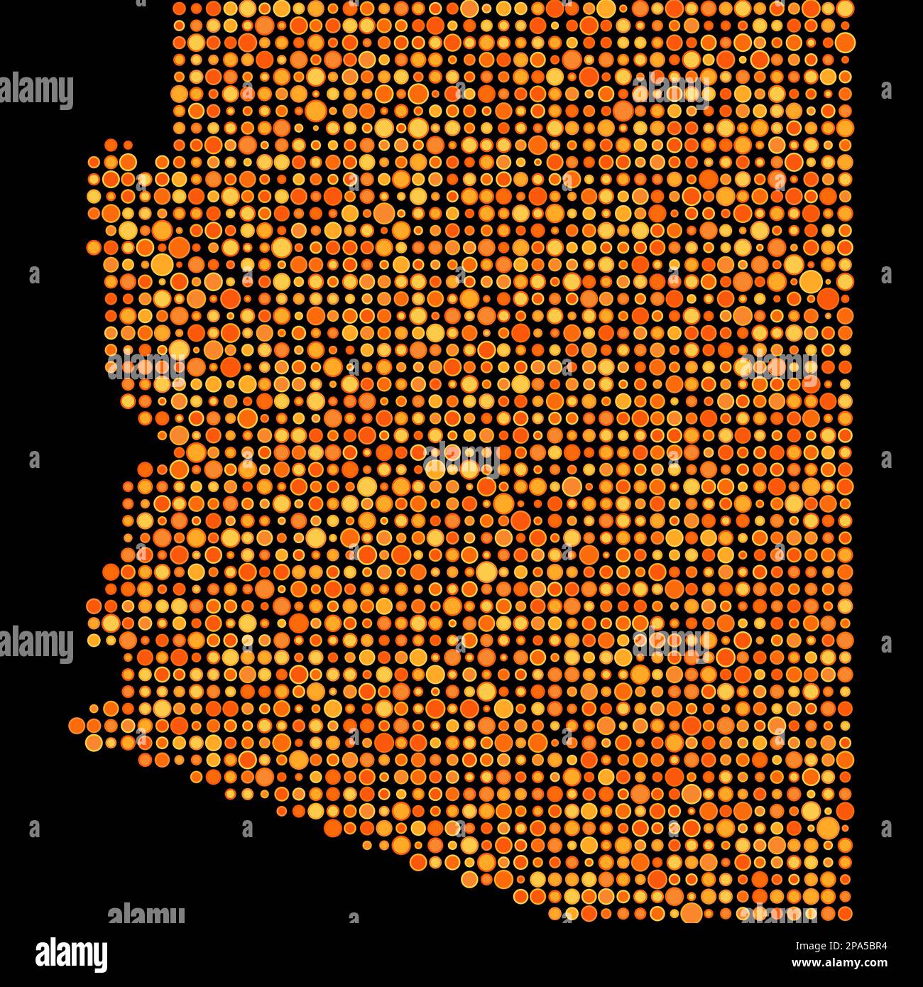 Arizona Map Silhouette Pixelated generative pattern illustration Stock ...