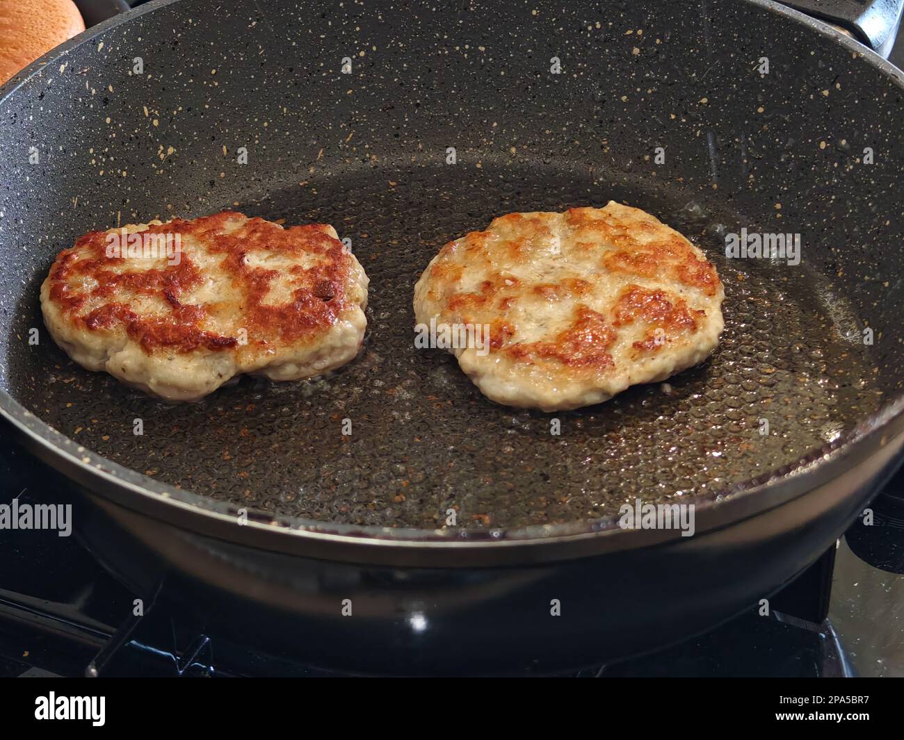 Meat mustard fried in frying hi-res stock photography and images - Alamy
