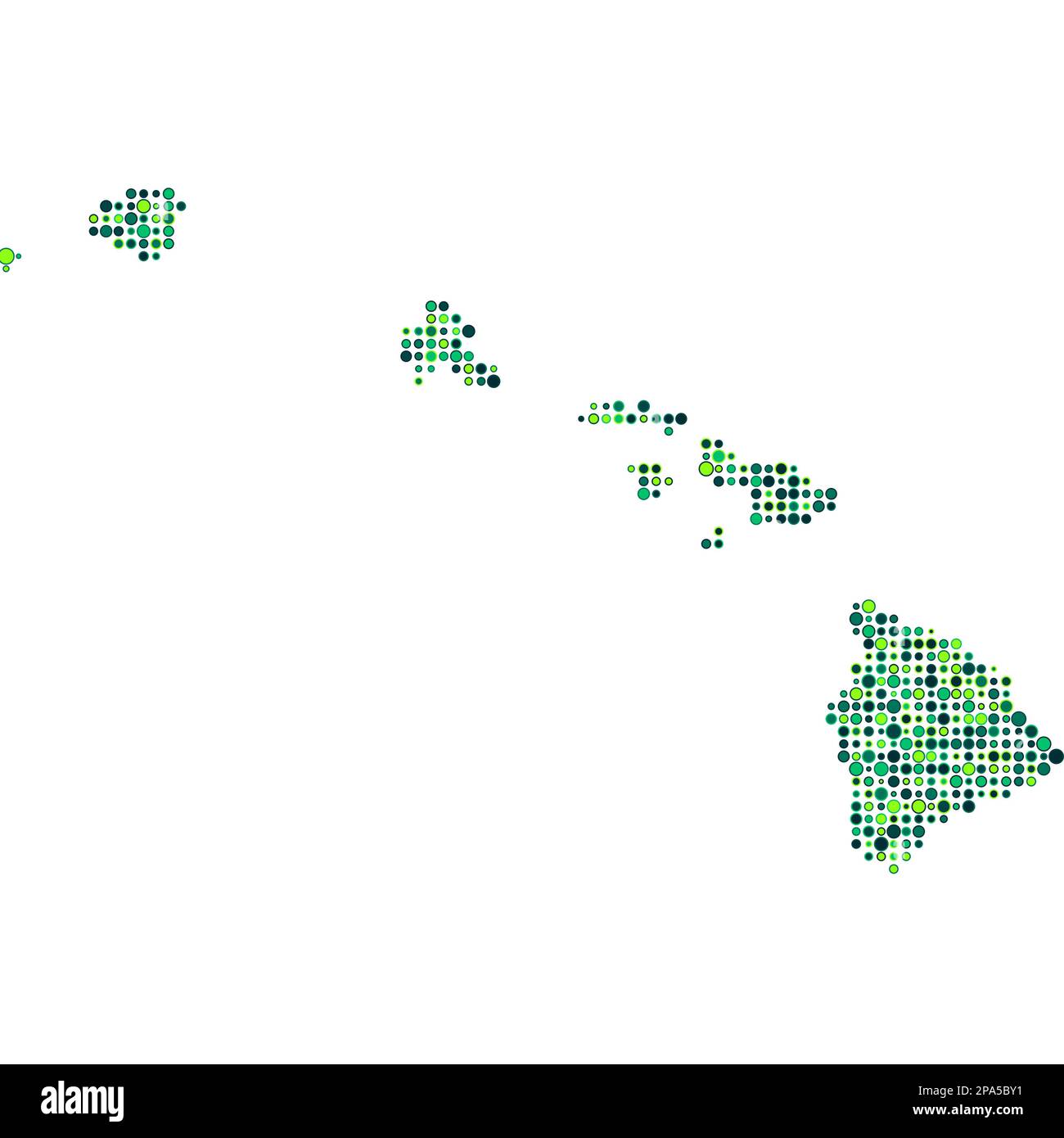 Hawaii Map Silhouette Pixelated generative pattern illustration Stock ...