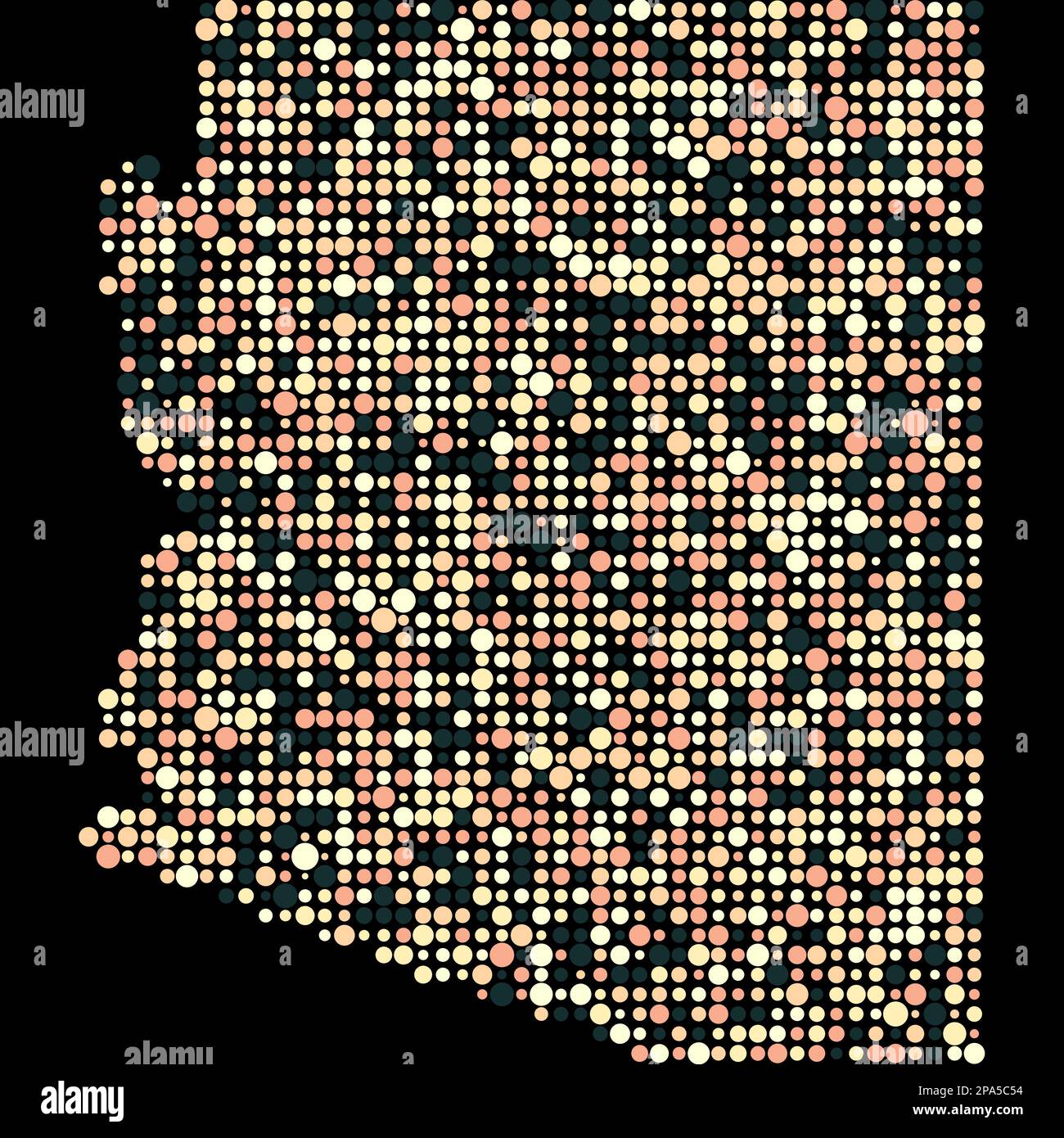 Arizona Map Silhouette Pixelated generative pattern illustration Stock ...