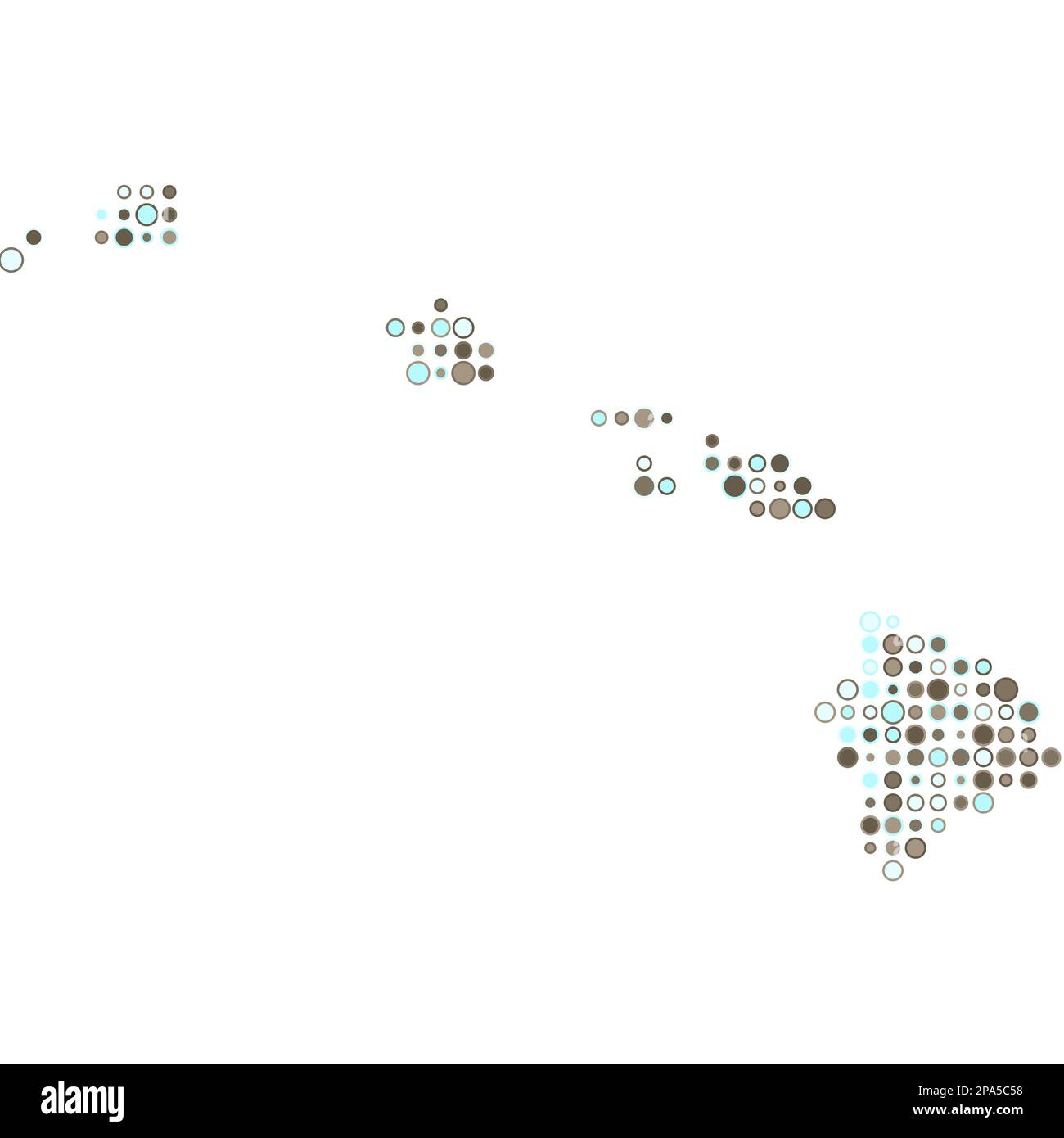 Hawaii Map Silhouette Pixelated generative pattern illustration Stock ...