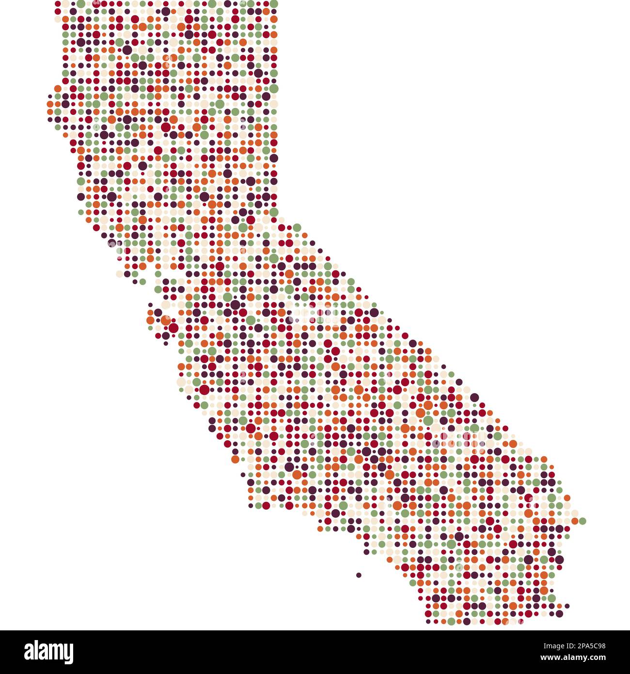California Map Silhouette Pixelated generative pattern illustration ...