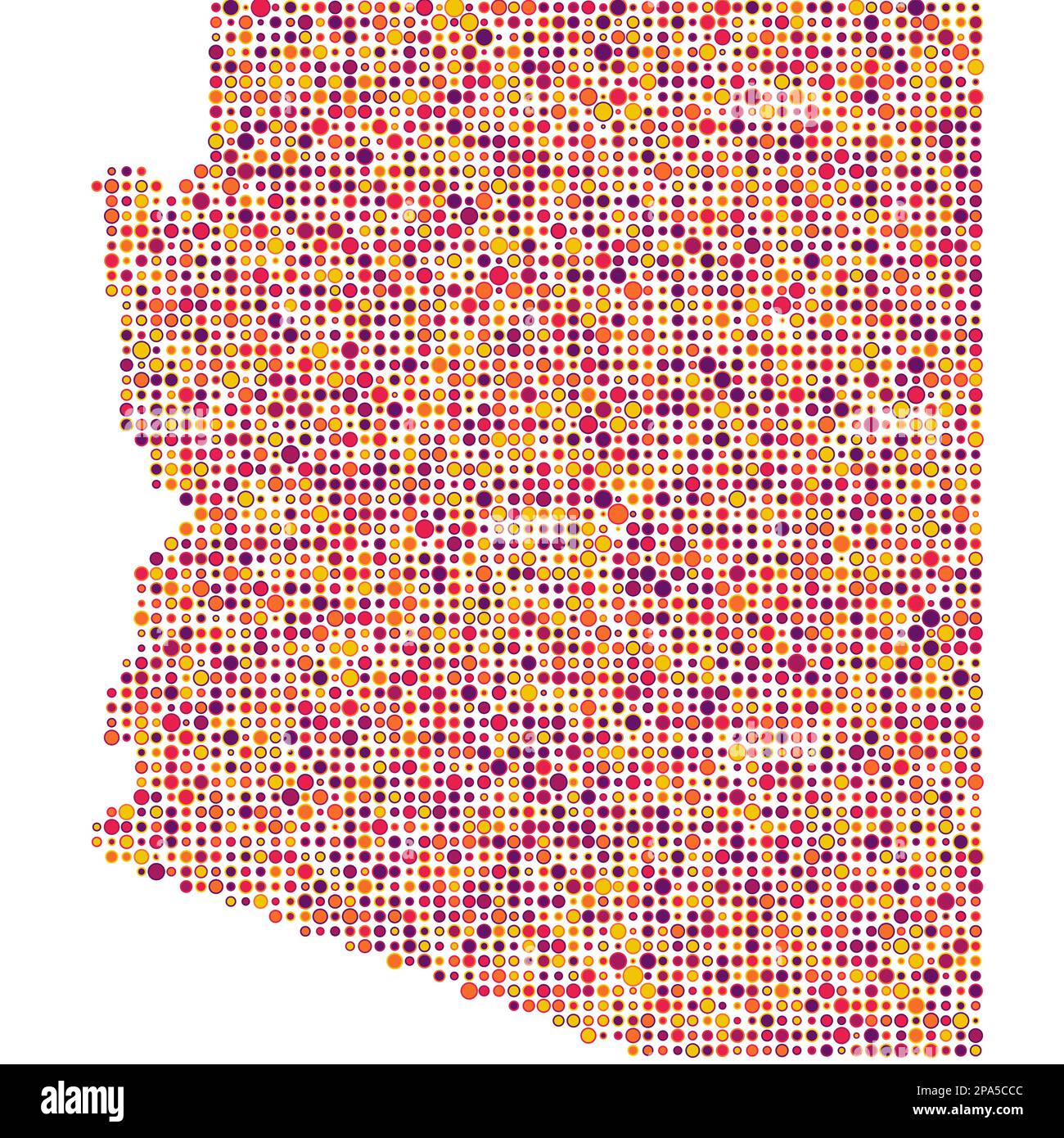 Arizona Map Silhouette Pixelated generative pattern illustration Stock ...