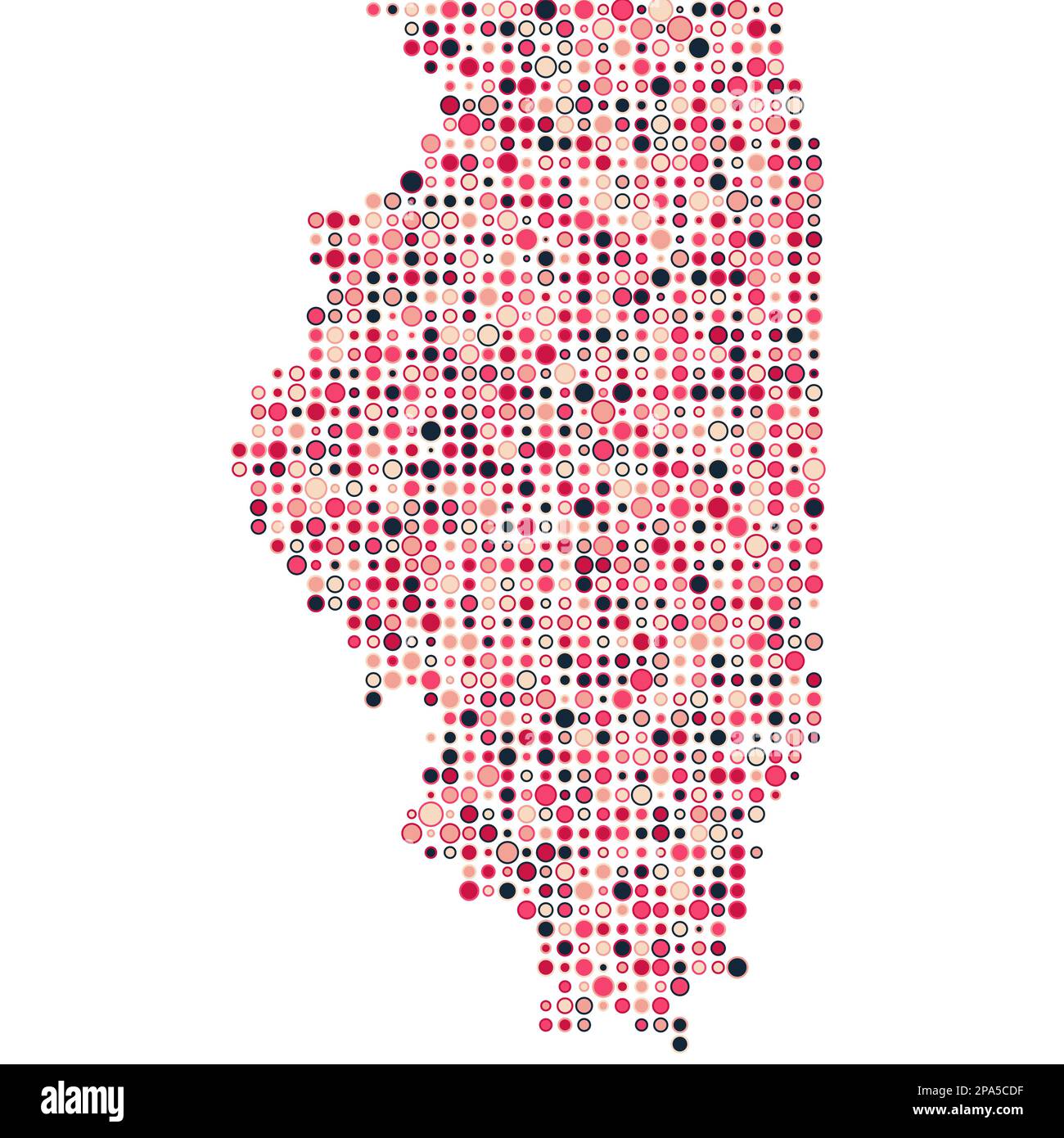 Illinois Map Silhouette Pixelated generative pattern illustration Stock ...
