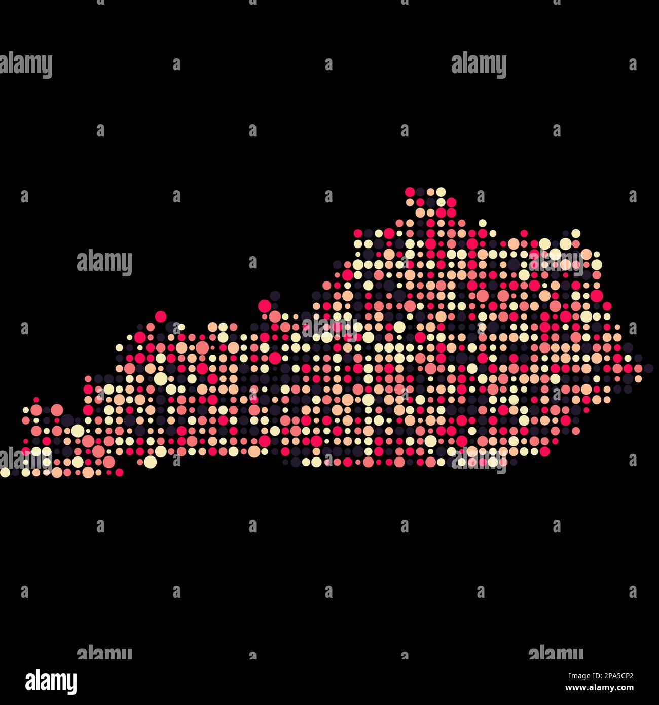 Kentucky Map Silhouette Pixelated generative pattern illustration Stock ...