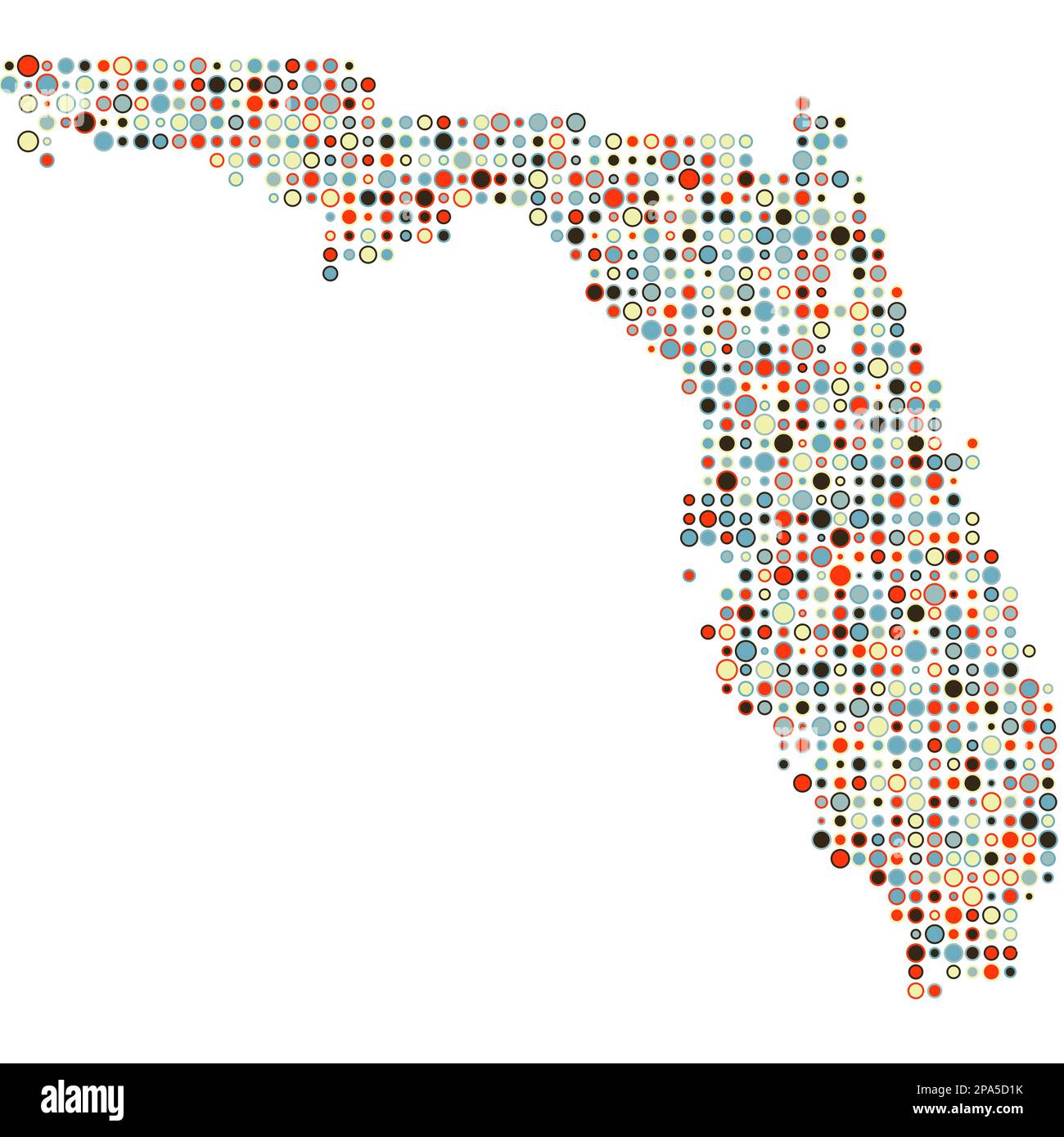 Florida Map Silhouette Pixelated generative pattern illustration Stock ...