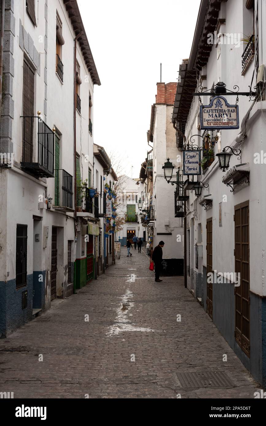Streets of Albaicin in Granda, Andalusia, Spain Stock Photo - Alamy