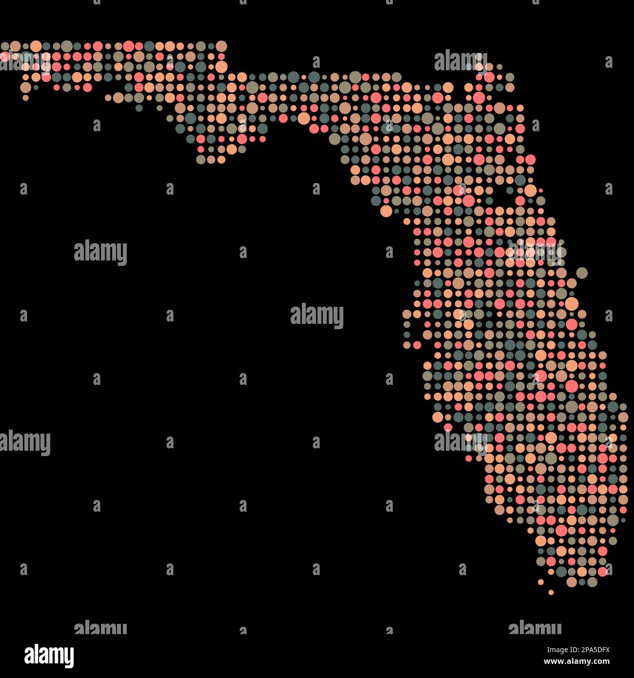 Florida Map Silhouette Pixelated generative pattern illustration Stock ...