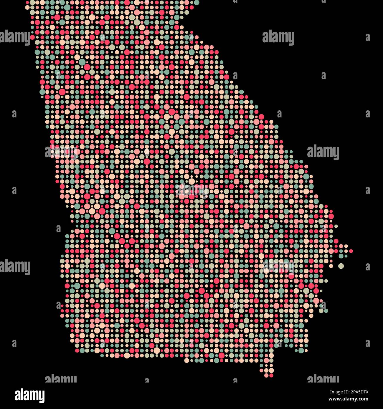 Georgia Map Silhouette Pixelated generative pattern illustration Stock ...