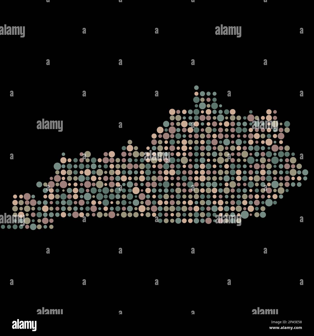 Kentucky Map Silhouette Pixelated generative pattern illustration Stock ...