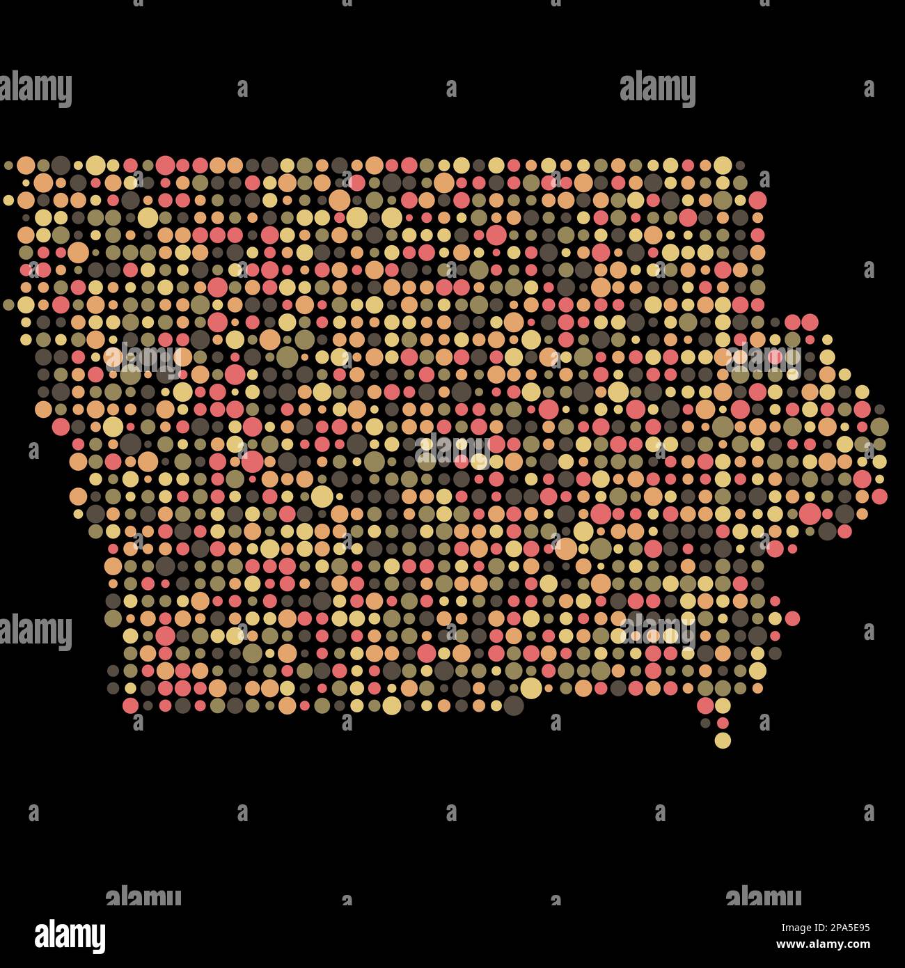 Iowa Map Silhouette Pixelated generative pattern illustration Stock ...