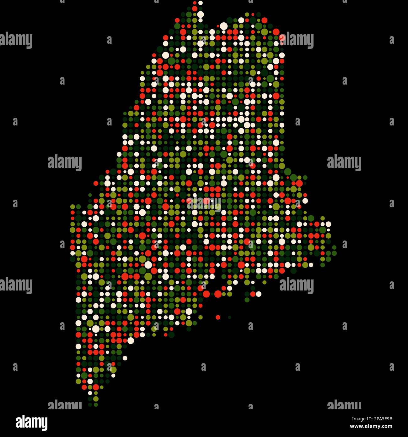 Maine Map Silhouette Pixelated generative pattern illustration Stock ...